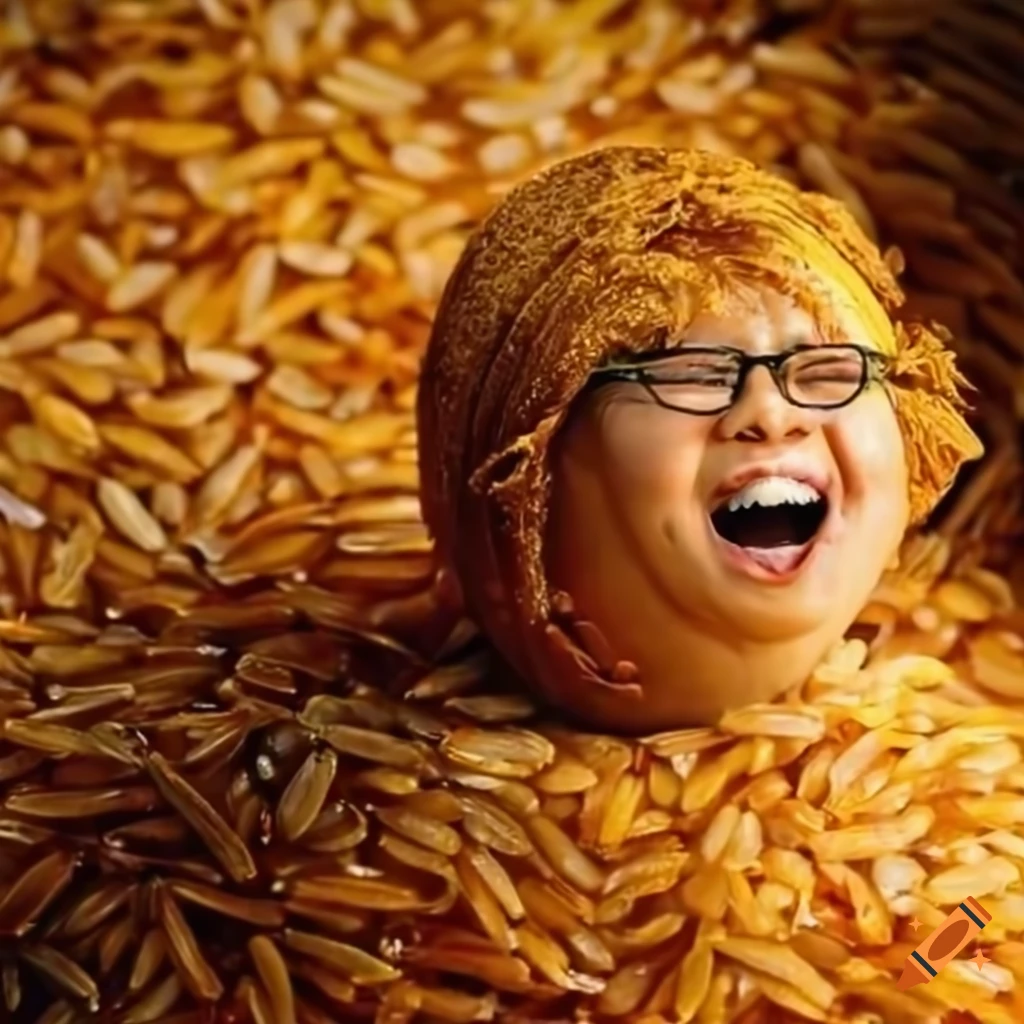 Smiling and laughing grain of rice on Craiyon