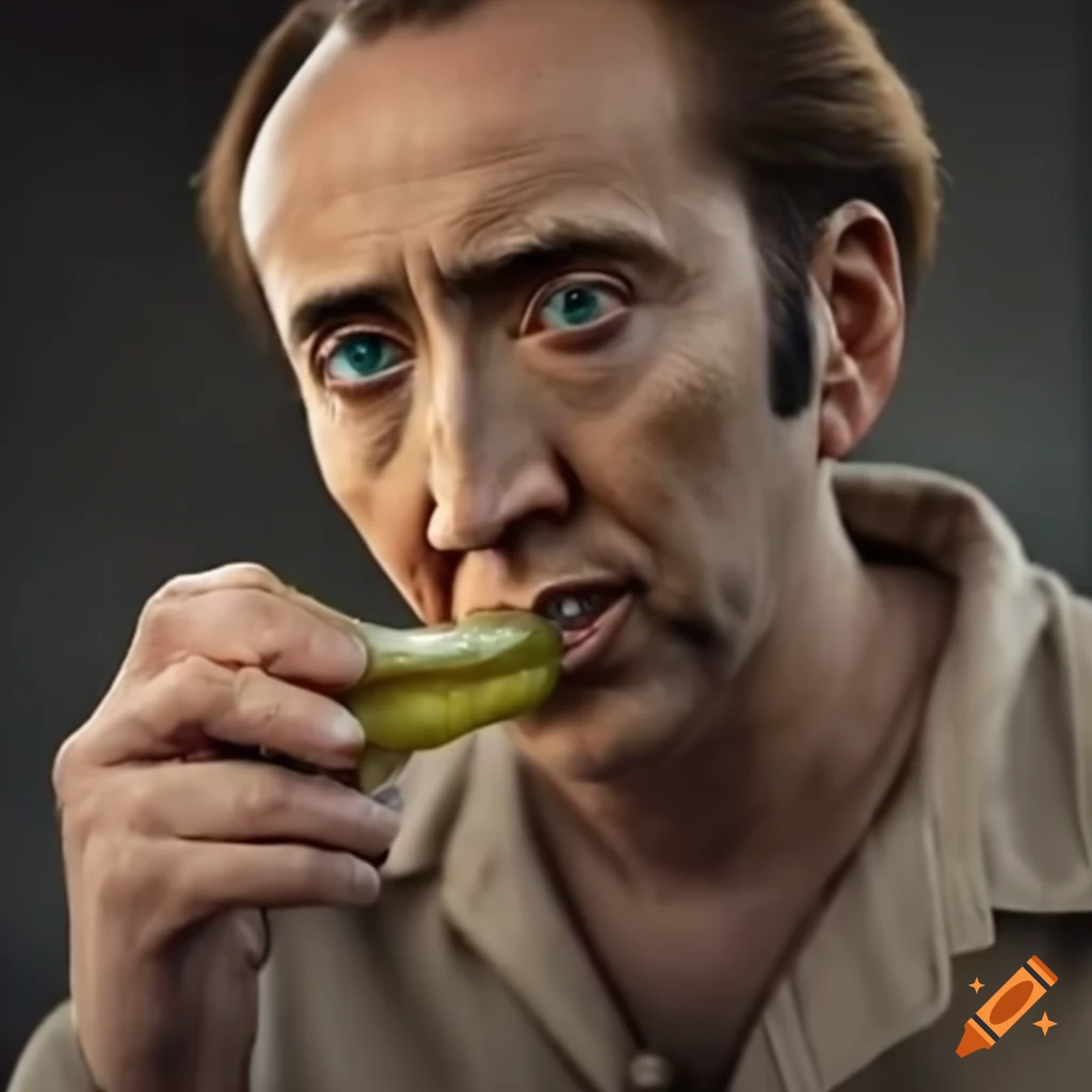 Nicolas cage transformed into a pickle on Craiyon