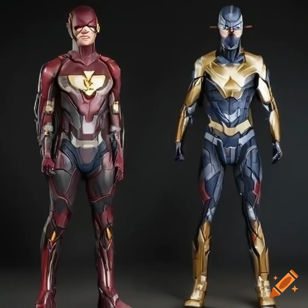 Sci-Fi futuristic superhero suit inspired by technology with red, white ...