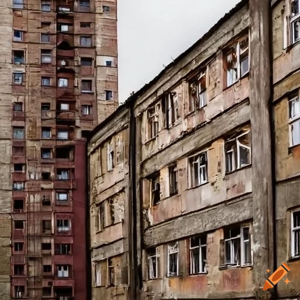 Traditional soviet-style housing complex on Craiyon