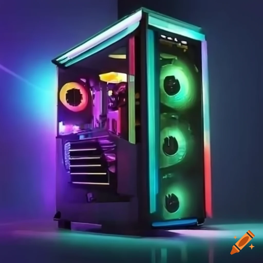 Foto de torre pc gamer con sistema de autolimpieza on Craiyon