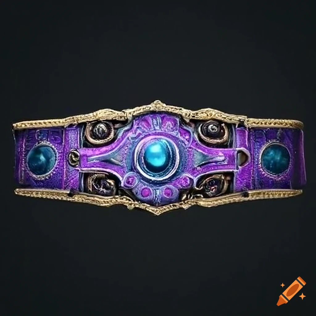 Adorned magic war belt from the front on Craiyon
