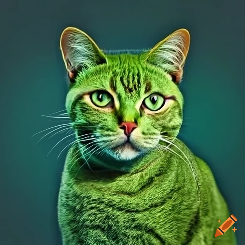 Green cat on Craiyon