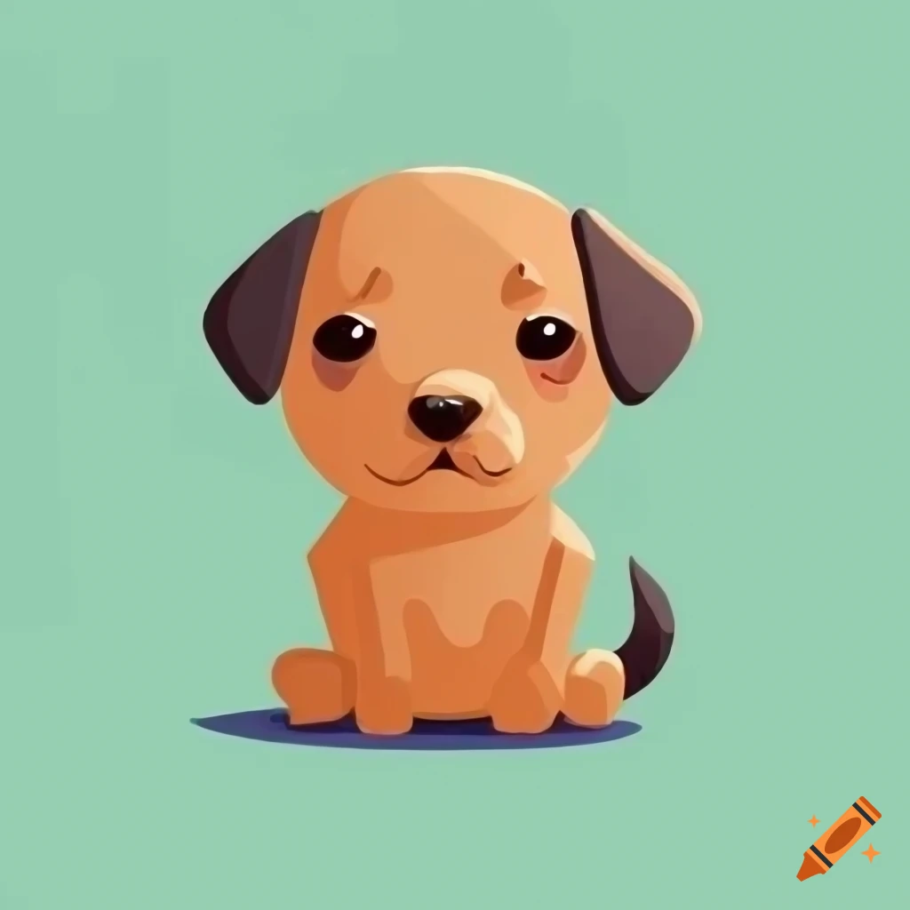 Cute puppy in simple vector shapes with a minimalist design on Craiyon