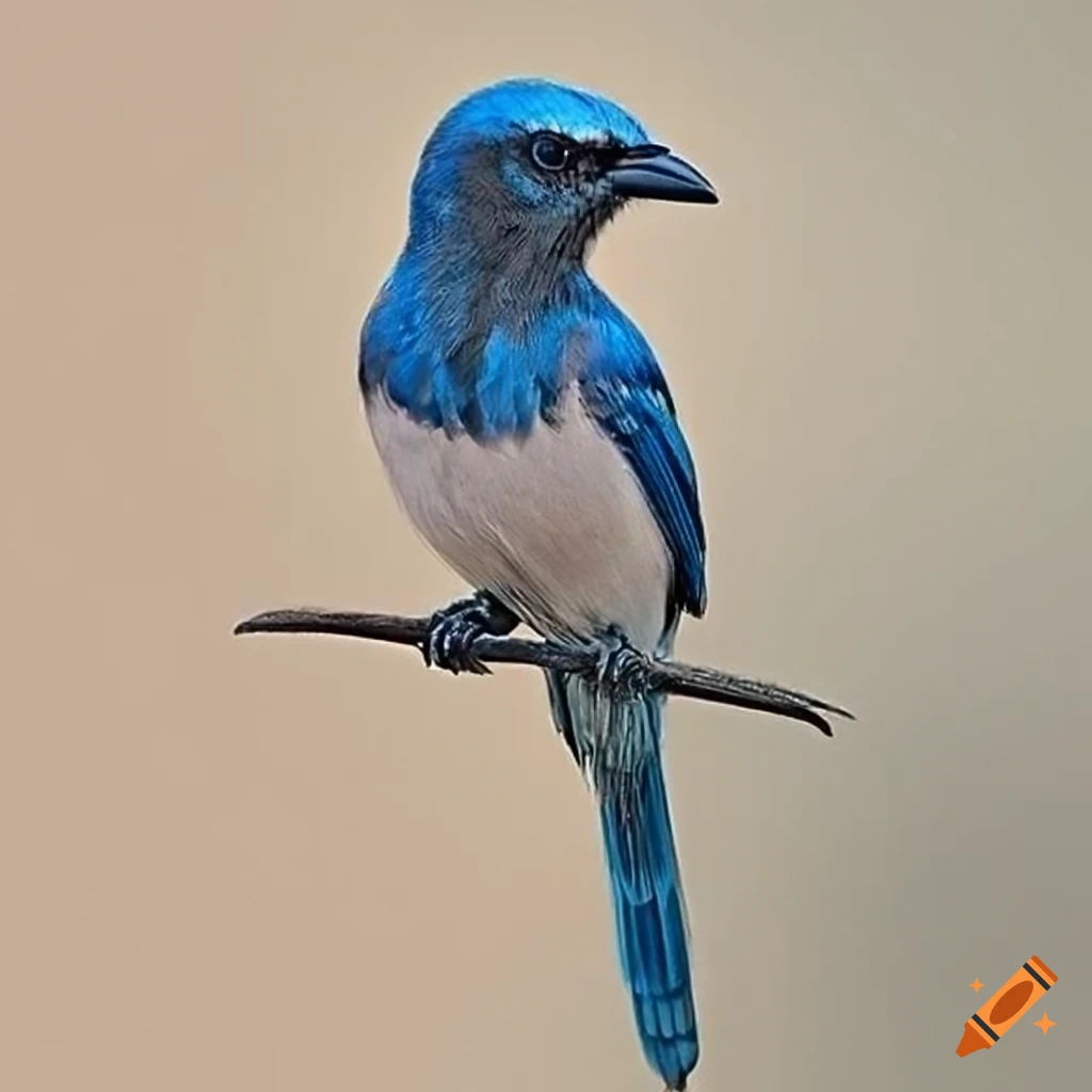 California scrub jay drawing in simple pencil style on Craiyon