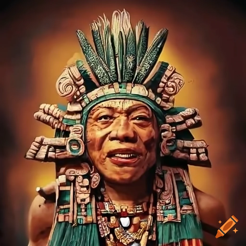 Aztec political leaders in a charismatic diplomatic meeting on Craiyon