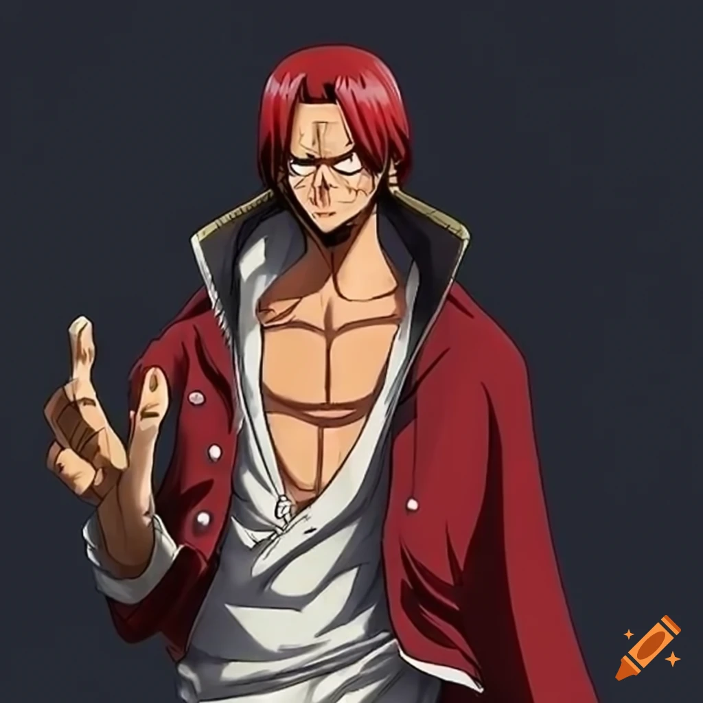 One piece character shanks with two arms on Craiyon