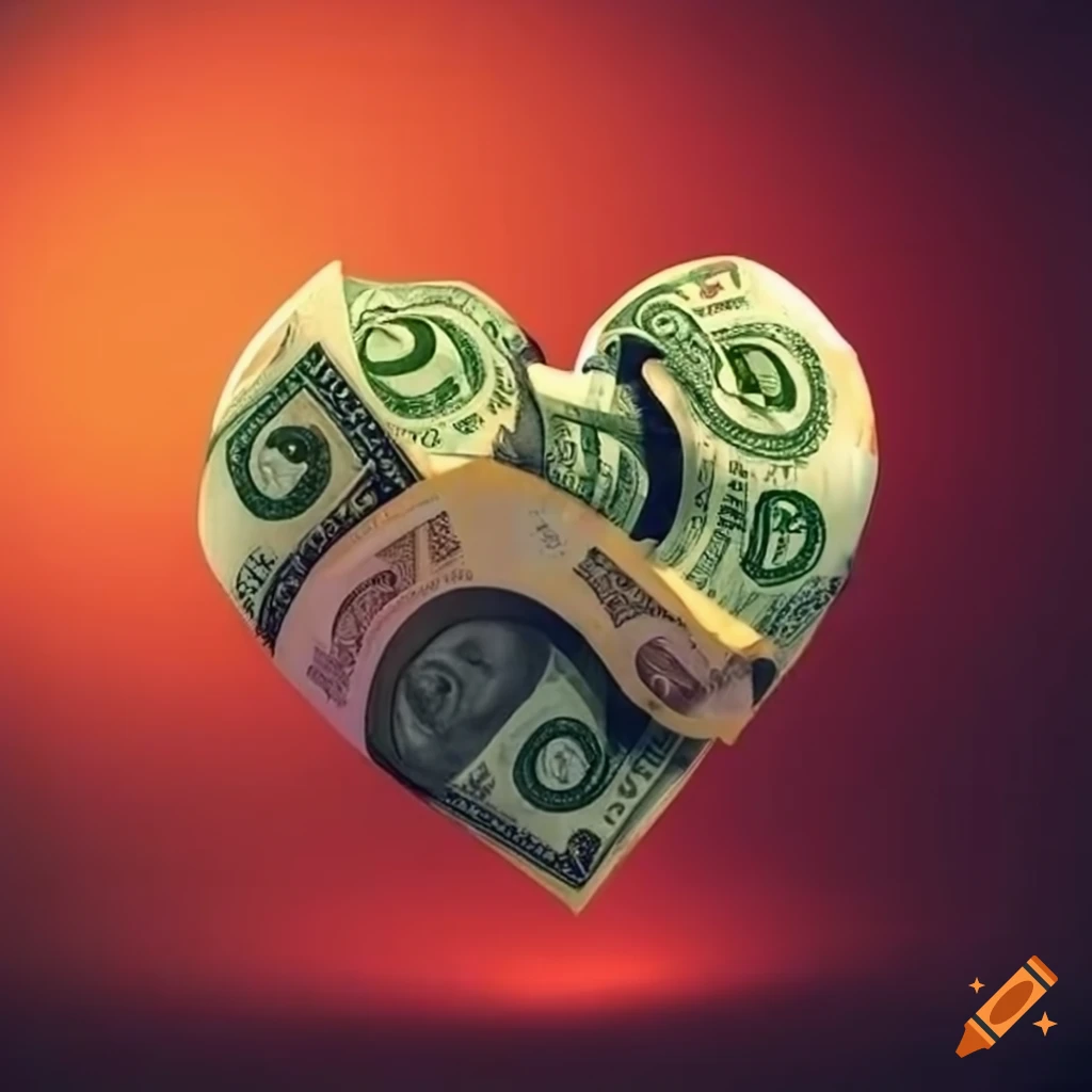 Money heart concept on Craiyon