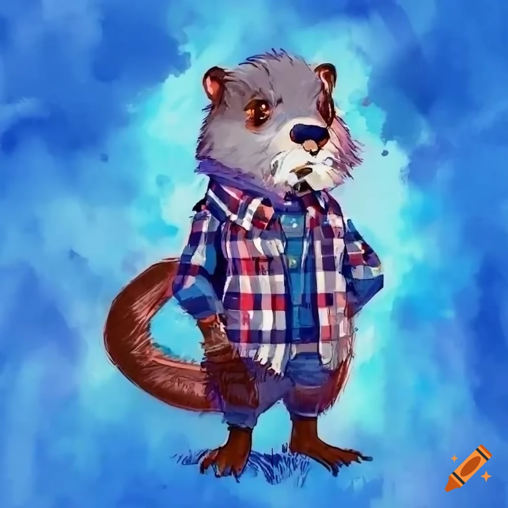 Anthro sad beaver with gray fur, brown eyes, and beaver teeth in ...