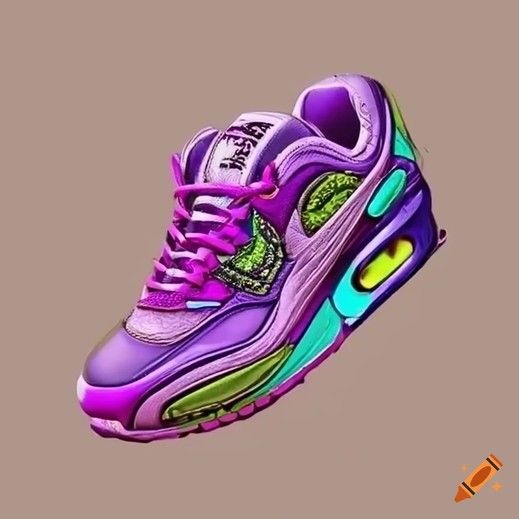 Purple air max 90 filled with cashews on Craiyon