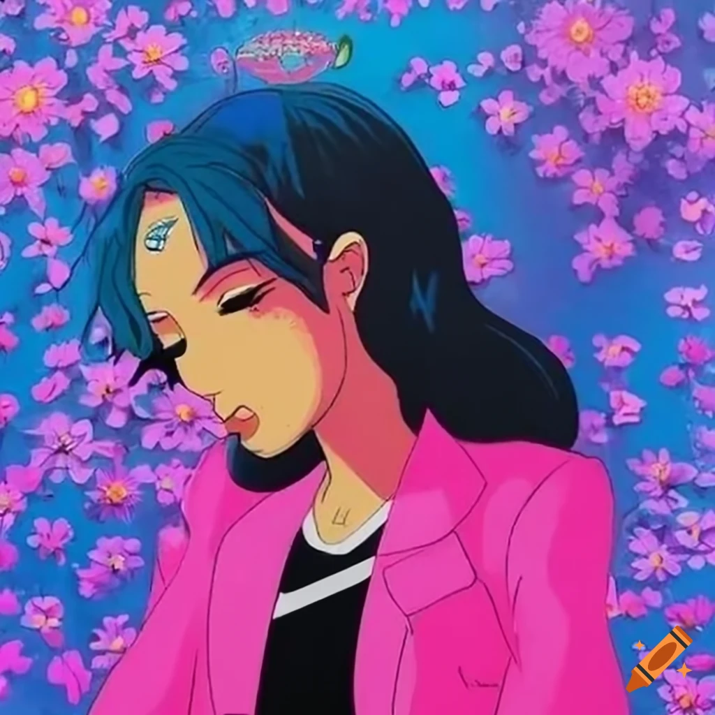 Cover art for future funk vhs - her presence in flowers on Craiyon