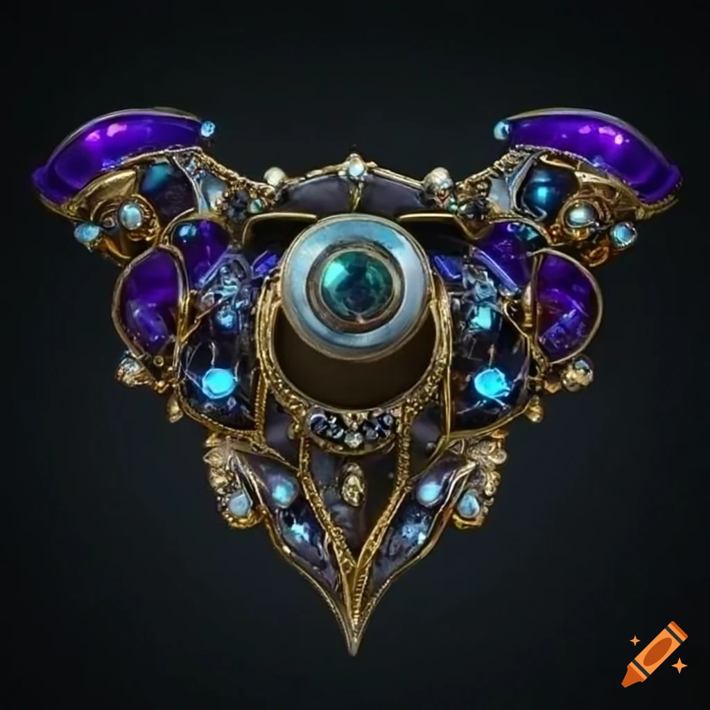 Adorned magic shiny war belt from the front on Craiyon