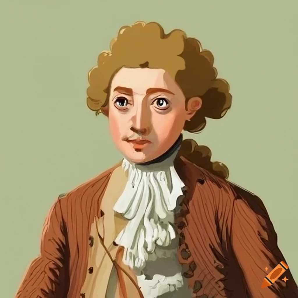 Charming male cartoon character from the 17th century on Craiyon