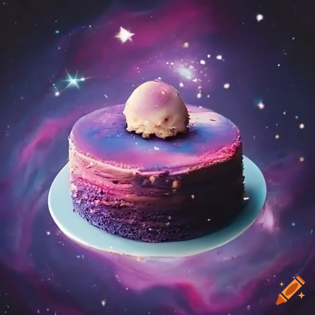 Galaxy made of cake on Craiyon