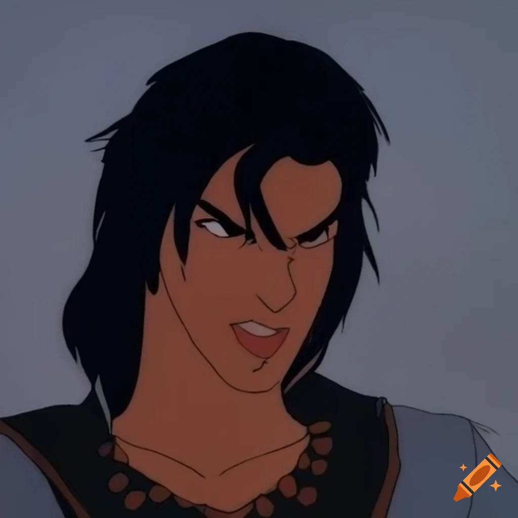 Close-up portrait of a handsome medieval rogue in Disney style on Craiyon