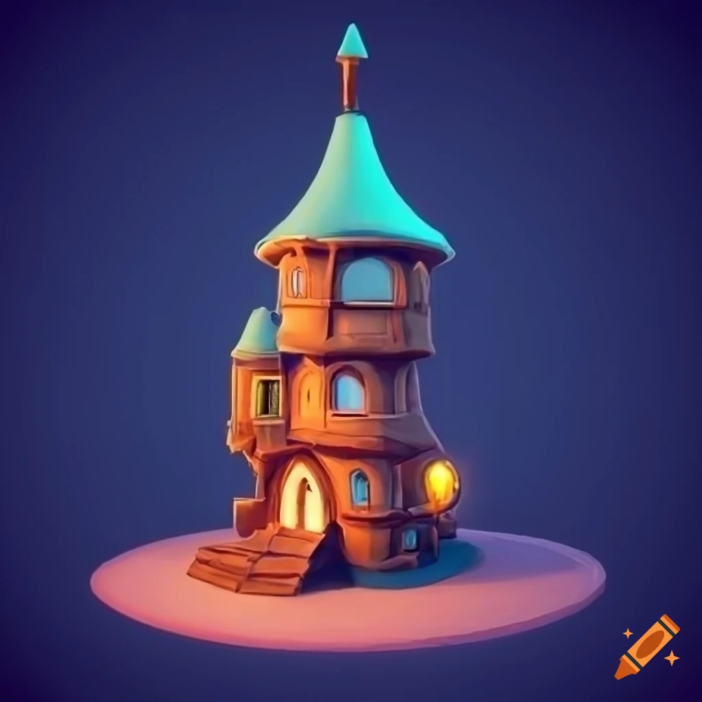 Stylized fantasy house on Craiyon
