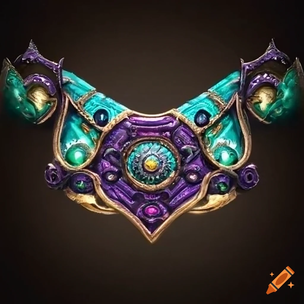 Front view of an adorned magic war belt on Craiyon