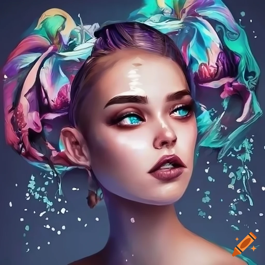 Floating canvas wrap with beautiful artwork on Craiyon