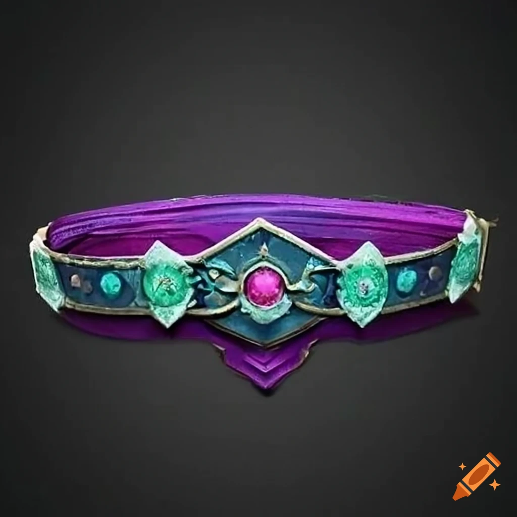 Front view of an adorned magic war belt on Craiyon