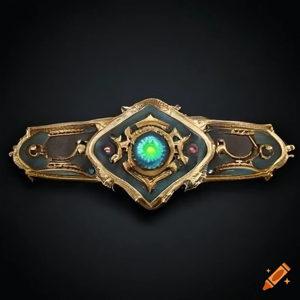 Adorned magic war belt from the front on Craiyon