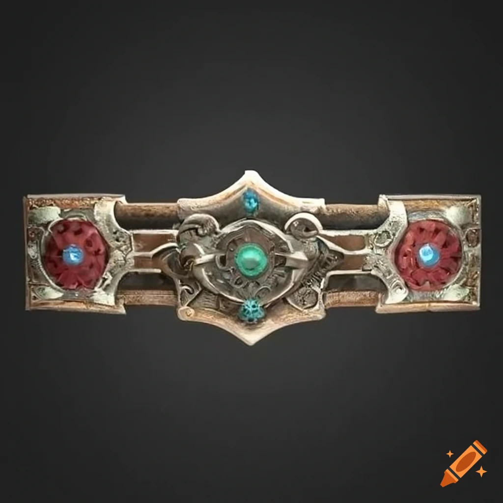 Adorned magic war belt from the front view on Craiyon