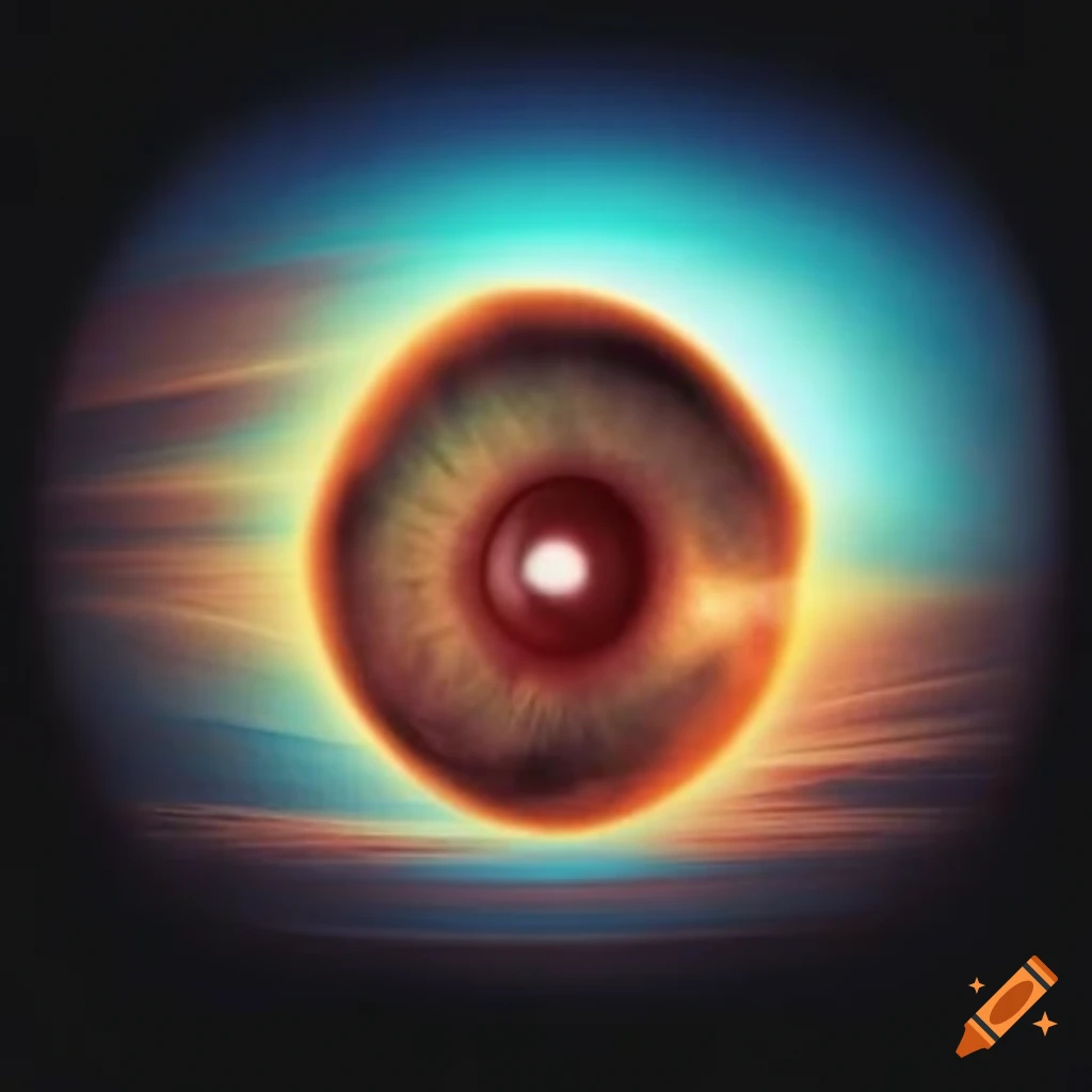 Human eye on computer screen on Craiyon