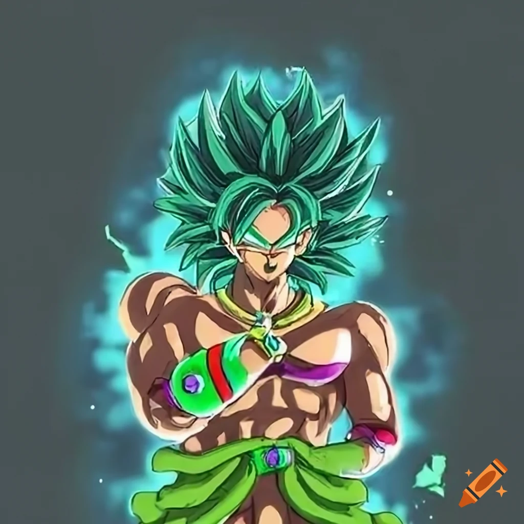 Neon broly character design on Craiyon