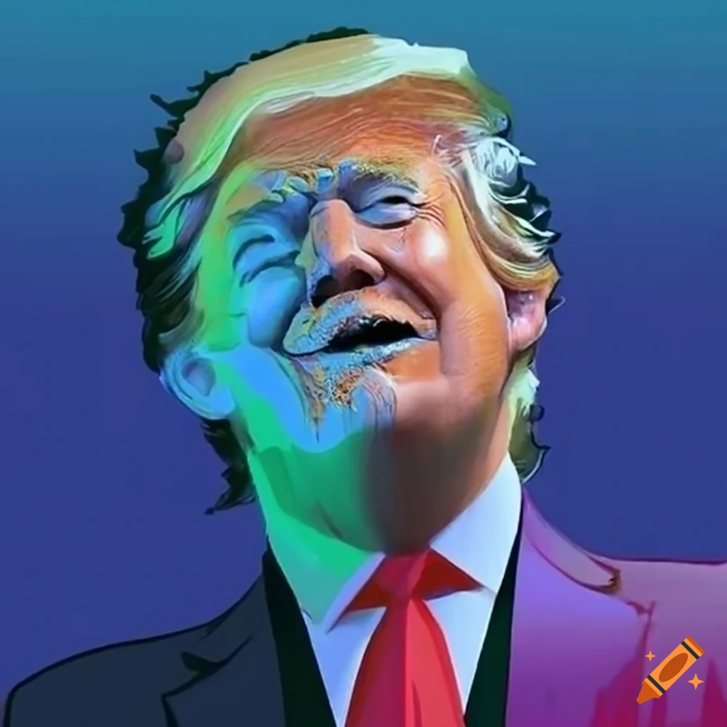 Humorous depiction of President Trump turning into a colorful fish on ...