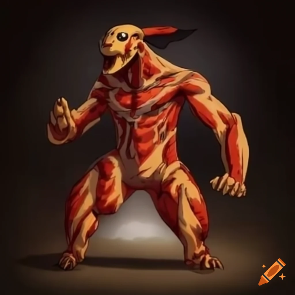 Pikachu as the colossal titan in attack on titan crossover on Craiyon