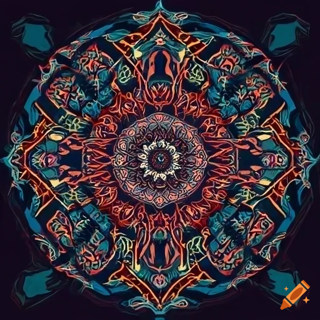 Curved arrow with mandala design on Craiyon