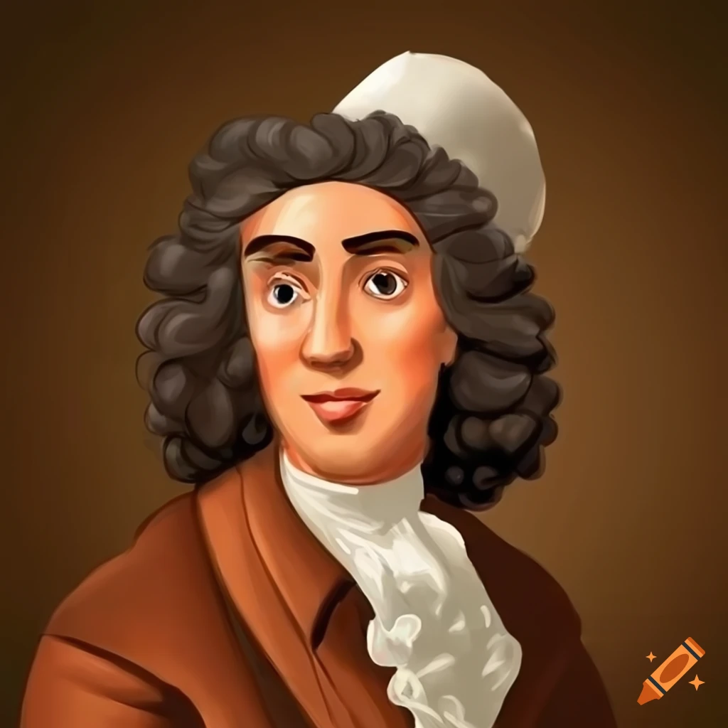 Charming male cartoon character from the 17th century on Craiyon