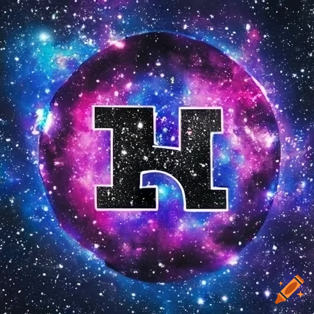 Galaxy themed profile photo with hc letters on Craiyon