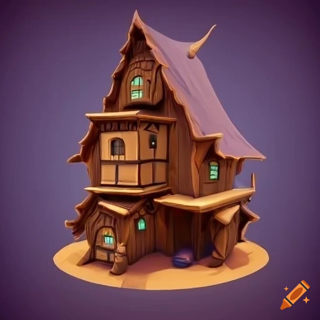 Stylized fantasy house on Craiyon