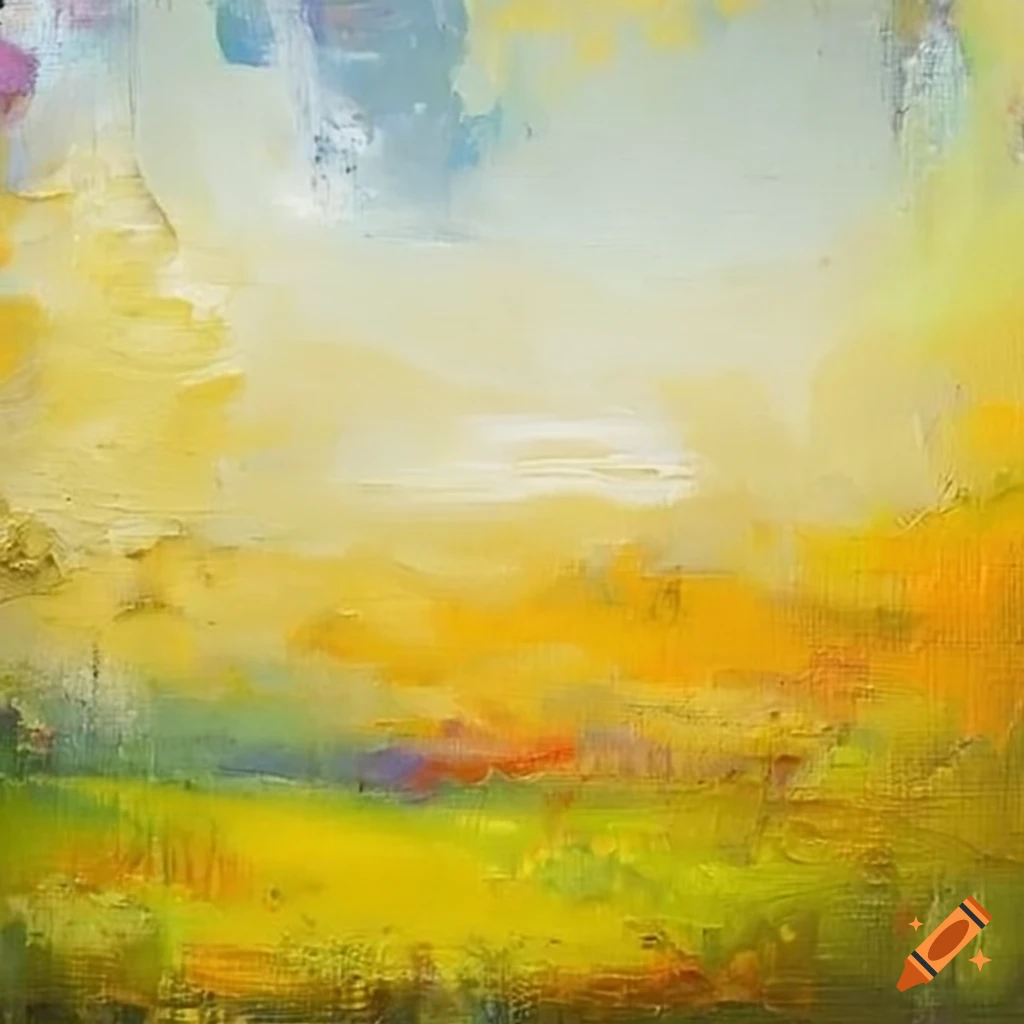 Abstract oil painting of meadows on Craiyon