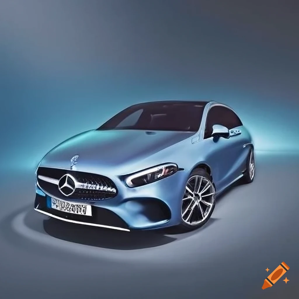 Blue mercedes a-class on Craiyon