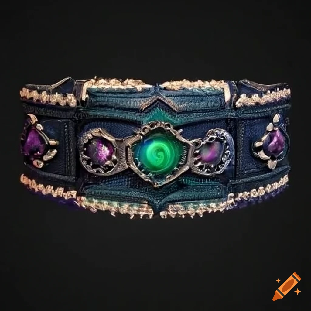 Adorned magic war belt from the front view on Craiyon