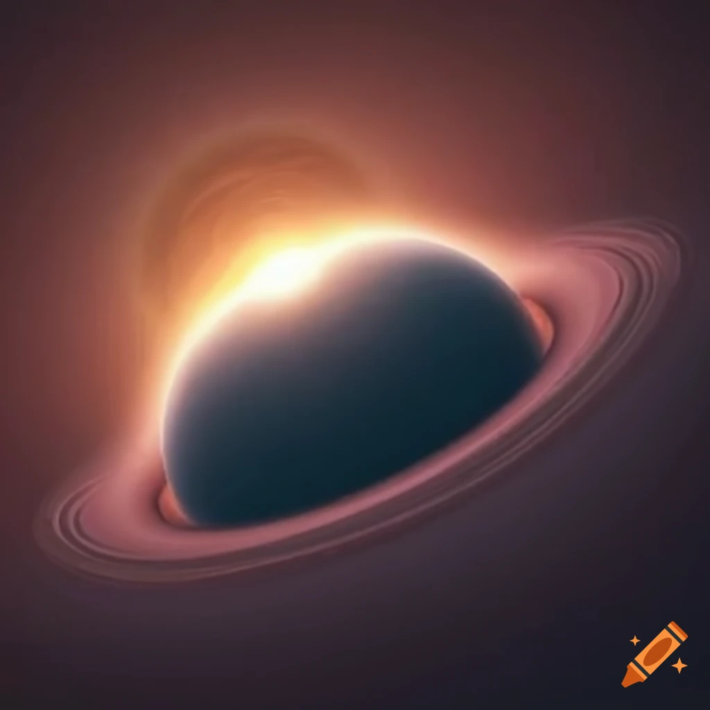 Alien planet with majestic rings viewed from a spaceship on Craiyon
