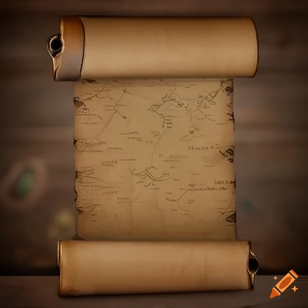 Old map scroll on Craiyon