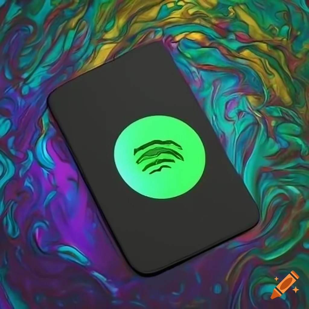Abstract and vibrant remake of the Spotify logo on Craiyon