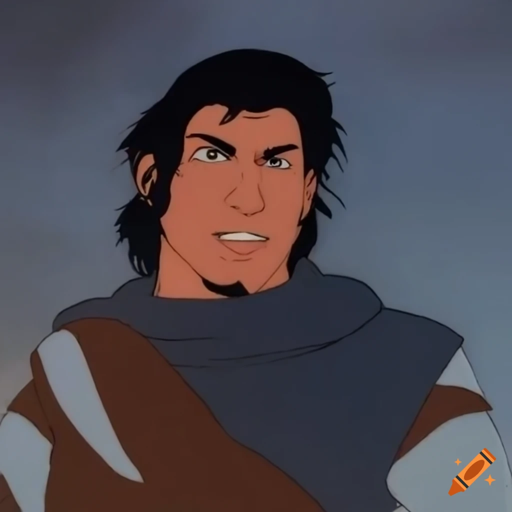 Portrait of a handsome male medieval rogue in classic Disney cel ...