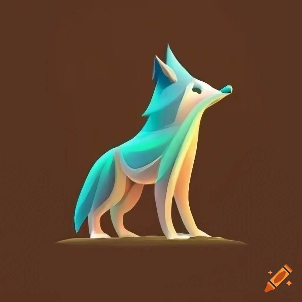 Stylized wolf in a forest on Craiyon