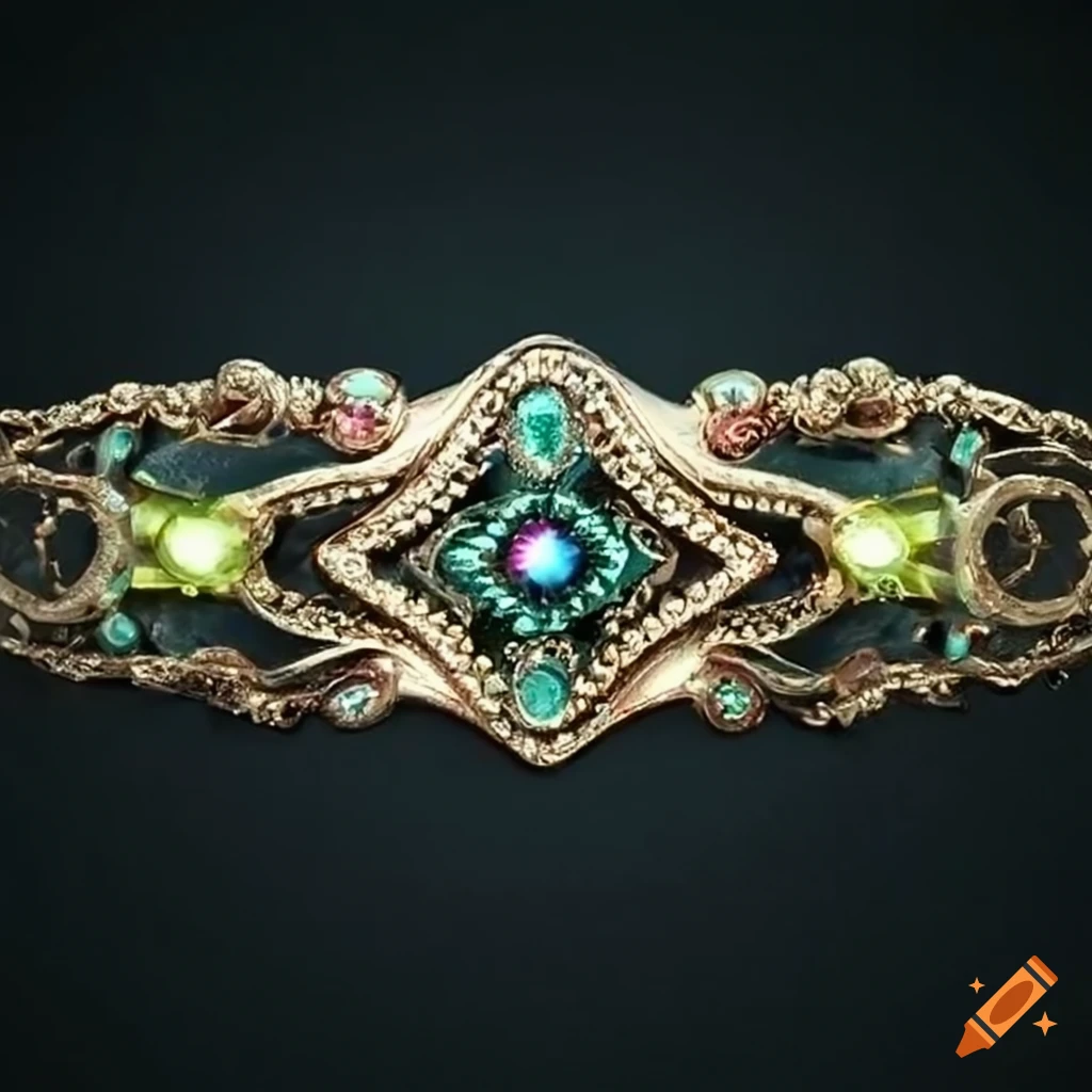 Front view of an adorned magic belt on Craiyon