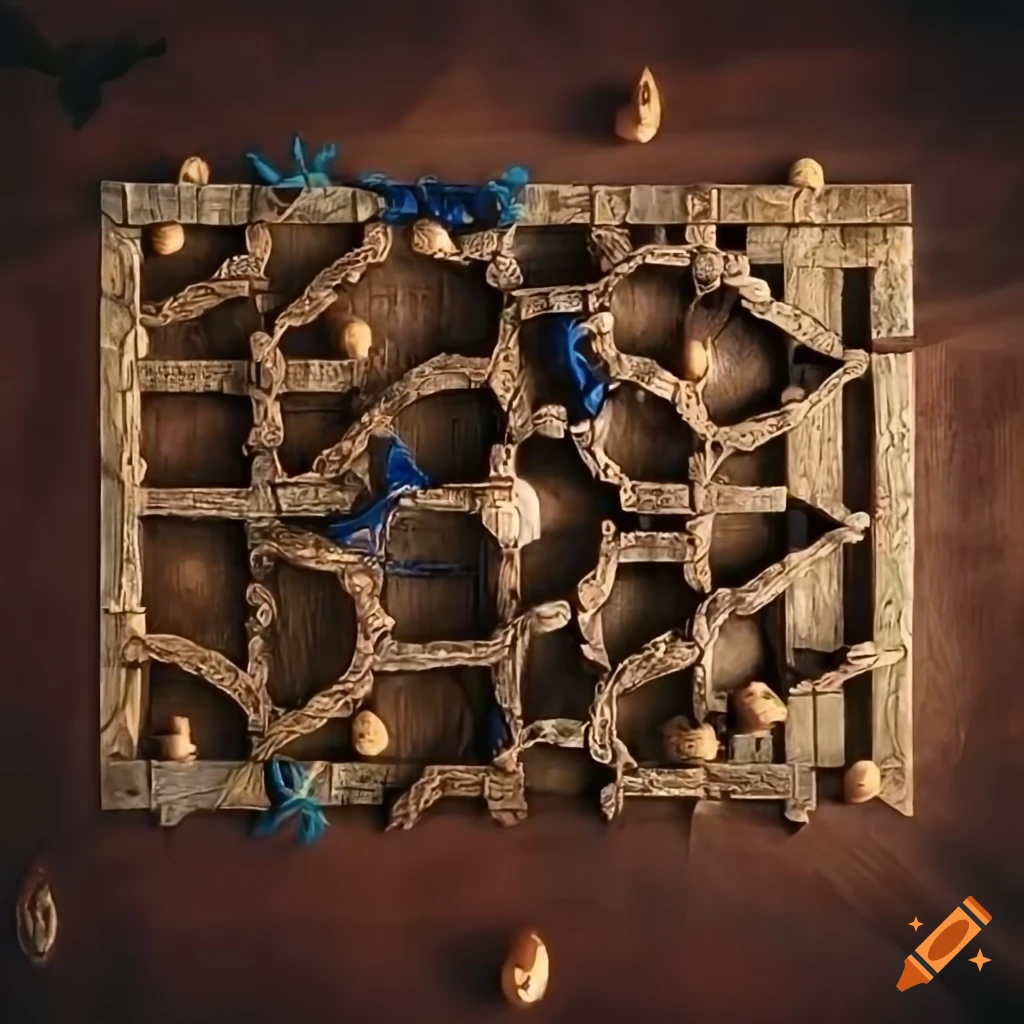 Medieval-themed game board with branching paths leading to a huge gate ...