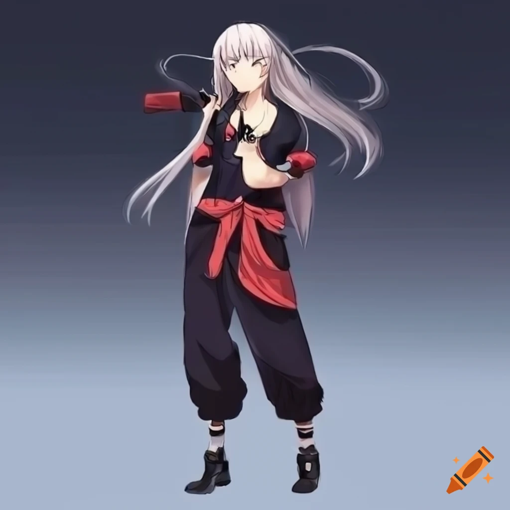 Anime kung-fu girl in action on Craiyon