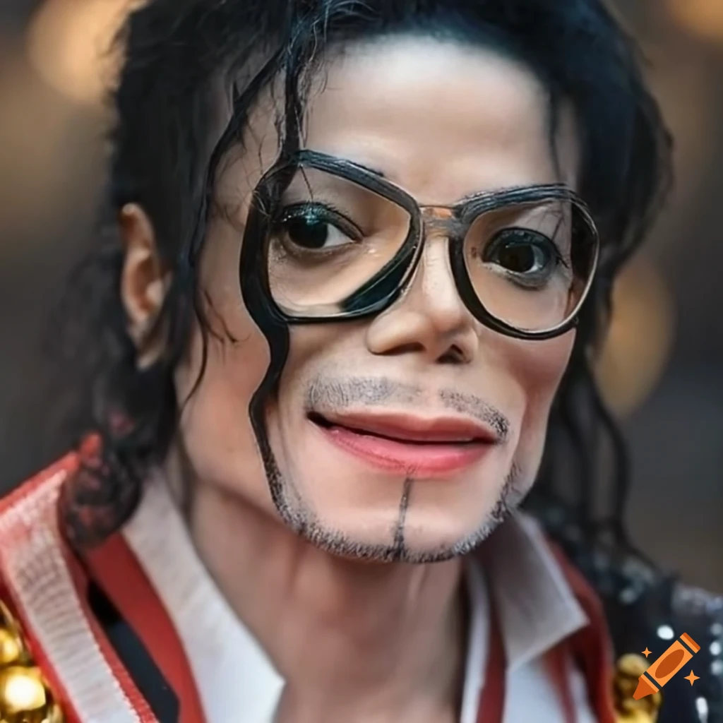 Portrait of michael jackson with a close-up view of his face on Craiyon