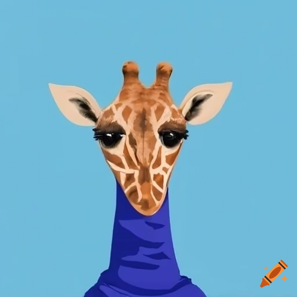 Giraffe in ski clothes during winter season on Craiyon