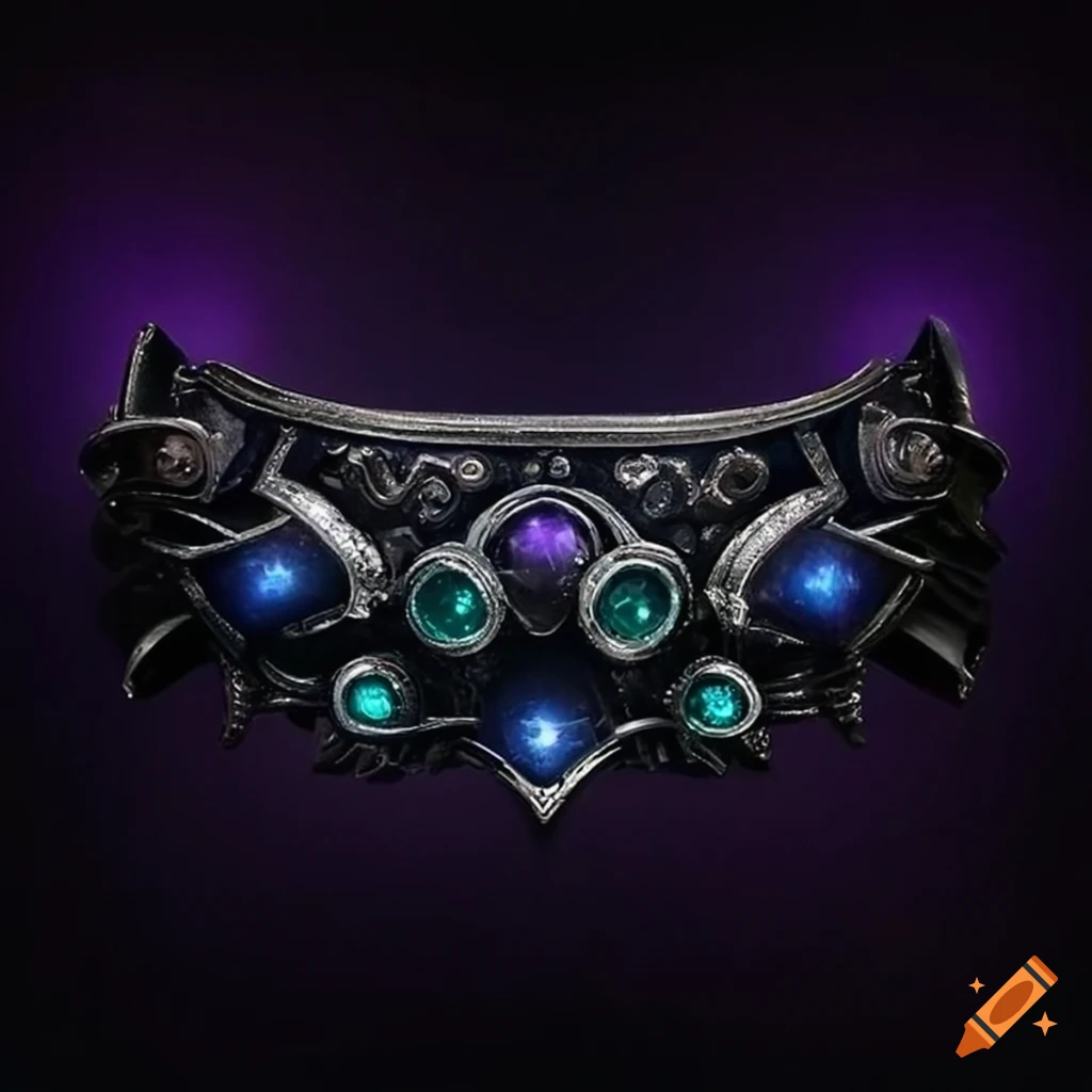 Adorned magic shiny war belt from the front view on Craiyon