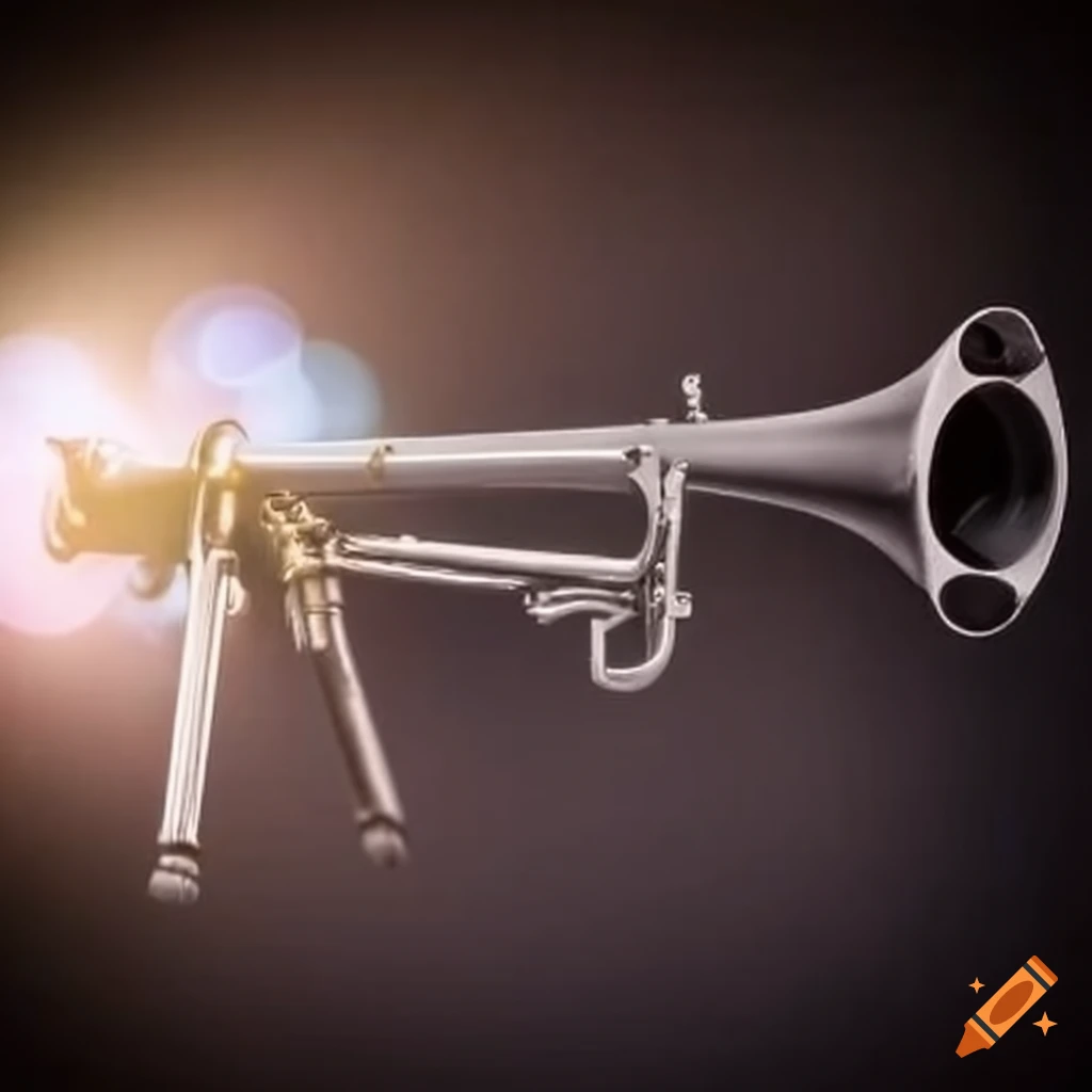 Machine gun shaped like a trumpet on Craiyon