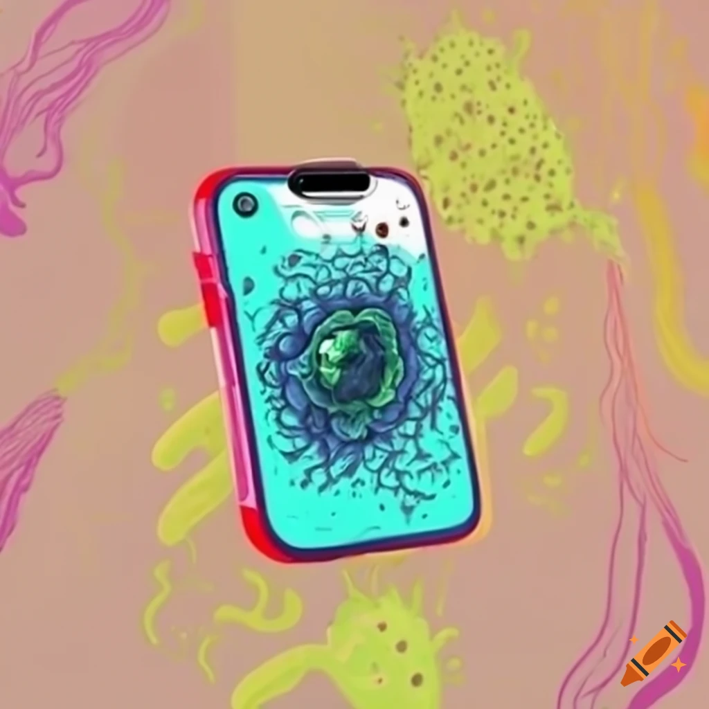 Iphone capturing intricate bacteria details on Craiyon