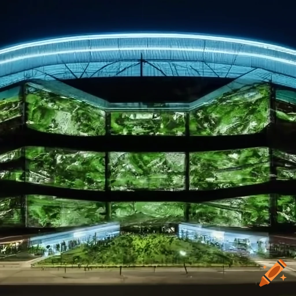 Futuristic headquarters of memoriatech, a high-tech memory preservation ...